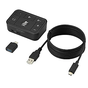Kensington Universal 3-in-1 Pro Audio Headset Switch (K83300WW), Black, 3.26 x 2.2 x 1.1 in