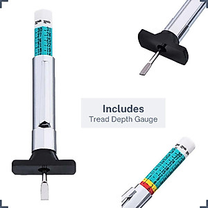 Wenses Tire Lube Brush Applicator Swab (3-Pack), 11.5" Length, Includes Tread Depth Gauge