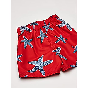 Kanu Surf Boys' Reflection Quick Dry UPF 50+ Beach Swim Trunk, Starfish Red, 10/12