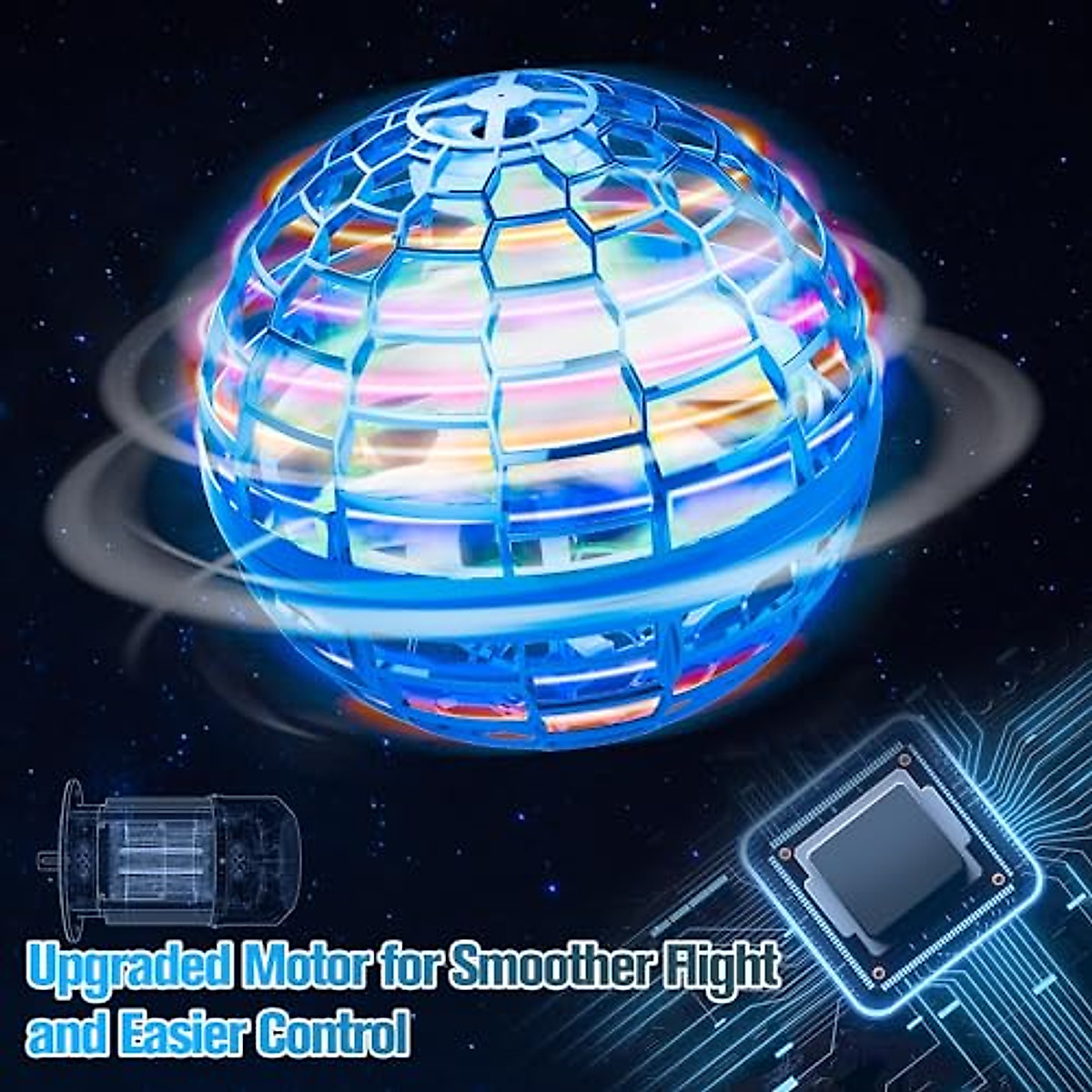 Beavo Boomerang Ball: Hover Ball Toy, Blue, 6+, USB Charging, Includes USB Cable