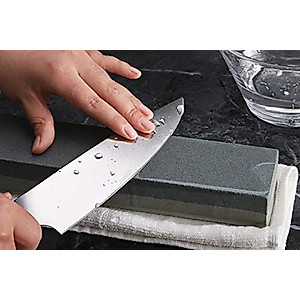 New Star Foodservice 36503 Combination Sharpening Stone Knife Sharpener, 12" x 2-1/2" x 1-1/2", Gray