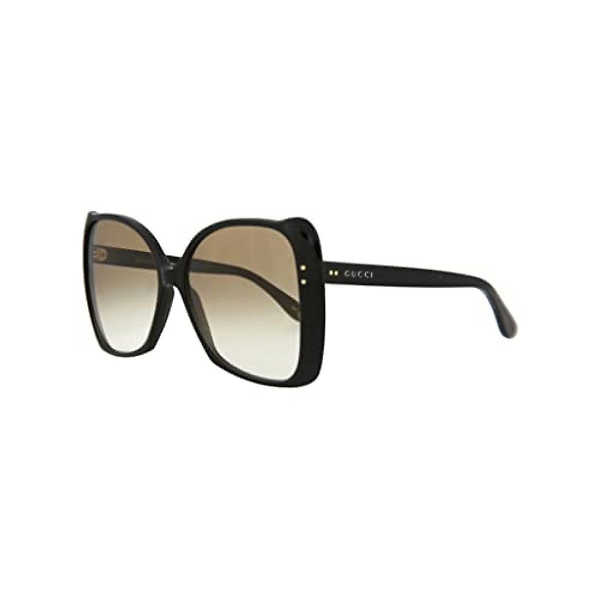 Gucci Womens Square Black Black Brown Sunglasses GG0471S-30006446-001