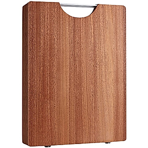 SEMORK Wood Cutting Board for Kitchen, Best Chopping Board for Meats, Vegetables, Cheese with Easy-grip Handle, Non-porous, 1-Inch Thickness,S(12x8")