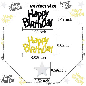 Birthday Confetti Tabletop Scatter Confetti Sequins Confetti Table Decorations Birthday Party Decorations, Baby Shower (Black Gold)