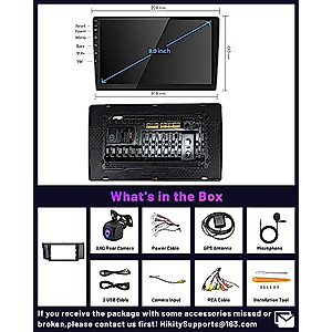 Double Din Car Radio Android 11 Car Stereo Wireless Apple CarPlay Android Auto Hikity 9 Inch Touch Screen Bluetooth Car Audio Receiver with HiFi GPS WiFi Backup Camera Mic