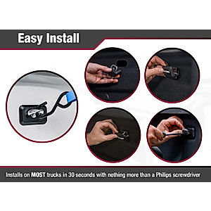 Bull Ring Inner Bed Retractable Truck Bed Tie Down Anchors for 2007+ Chevy Silverado & GMC Sierra, 2015+ Chevy Colorado & GMC Canyon (3 Pairs)