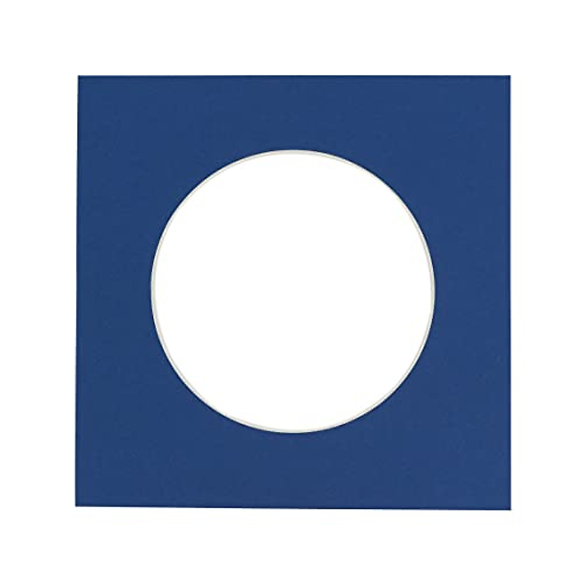 12x12 Mat Bevel Cut for 8x8 Photos - Precut Bottle Blue Circle Shaped Photo Mat Board Opening - Acid Free Matte to Protect Your Pictures - Bevel Cut for Family Photos, Pack of 1 Matboard