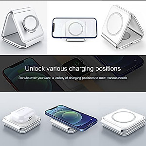 ZEROGOGO 3 in 1 Wireless Charger Station for Apple Multiple Devices, Magnetic Foldable Charging Pad, Compatible with iPhone 14/Pro/Max/Plus/13/12, iWatch, AirPods 3/2/Pro (PD20W Adapter Inclduded)
