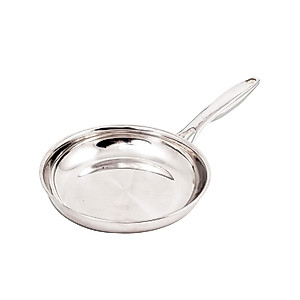 Swiss Diamond Stainless Steel 8 Inch Frying Pan, Premium Clad Induction Skillet, Dishwasher Safe and Oven Safe