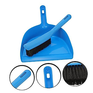KITANDOVE 1 Set Plastic Blue Broom Dustpan Mini Broom and Dustpan Small Sweeping Countertop Brush Car Cleaning Brush Interior