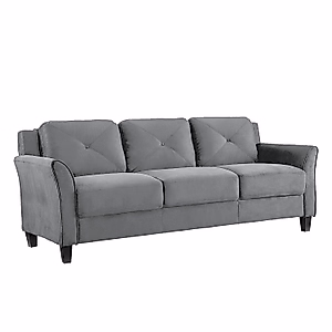 Lifestyle Solutions Collection Grayson Micro-Fabric Sofas, 80.3" x 32" x 32.68", Dark Grey