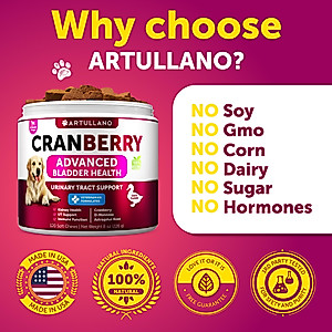 Dog UTI Treatment - Cranberry Supplement for Dogs - Bladder Control for Dogs - Dog Urinary Tract Infection Treatment - UTI Medicine for Dogs - Dog Cranberry Supplement - Kidney Support - 120 Chews