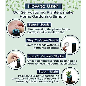 Herb Garden Kit Indoor - Grow Fresh Herbs Plants Hydroponically Indoors with this unique Window Garden Kit - Bottle Stopper Gardening Kit - Kitchen Windowsill Planter Grow Live Herbs At Home from Seed