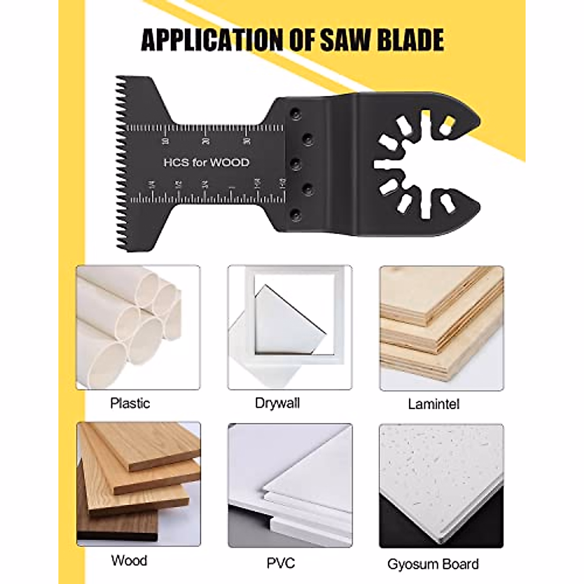 60pcs Oscillating Saw Blades, 2023 Upgrade Efficient Oscillating Blades, Japanese Long Teeth, Quick Release Multi Tool Blades Kits for Plastics, Universal Multitool Blades Wood Fit Almost All Model