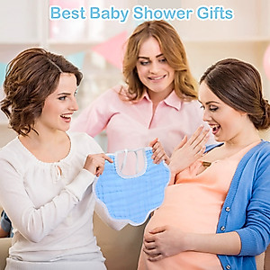 10PCS Muslin Baby Bibs for Girls Boys Unisex Adjustable Newborn Teething Drool Bibs for Baby Boy Girl Soft & Absorbent Infant Toddler Bibs 0-6 Months Baby Bandana Bibs for Boys Girls Baby Shower Gifts