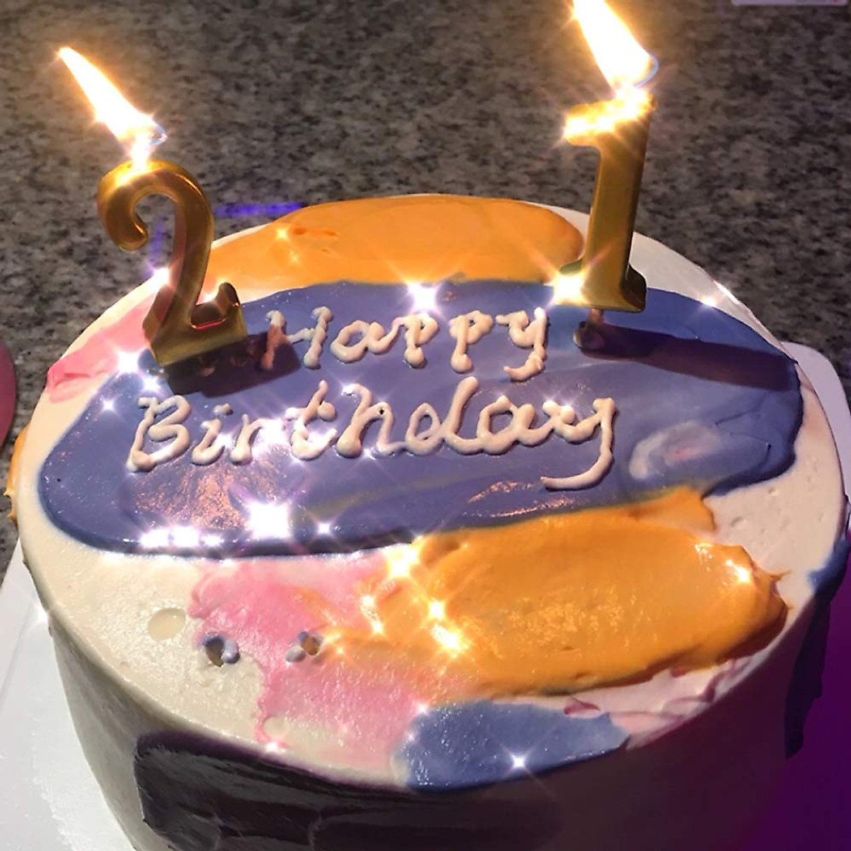 Gold Number Candles Numbers 1st One Number 1 Champagne Candle Glitter Happy Birthday Numeral Cake Topper Decoration for Adults/Kids Party Old Birthday Candle 16 18 10 13 14 12 21 31 11 19