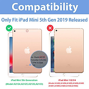 ProCase Smart Case for iPad Mini 5 2019(Model: A2133 A2124 A2126 A2125), Ultra Slim Lightweight Stand Case with Translucent Frosted Back Cover for iPad Mini 5th Gen 7.9 Inch –Black