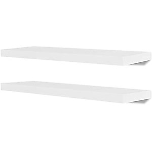vidaXL 2X Storage Cube Floating Shelves Matte White Wall Mount Hanging Display