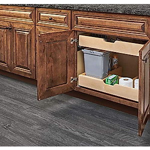 Innovative 30 Inch Vanity U-Shaped Undersink Base Cabinet Pullout Organizer Rev-A-Shelf 48630VSBSCBM1 Full Extension Soft-Close Slides