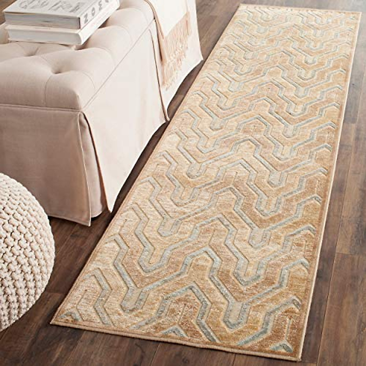 SAFAVIEH Paradise Collection 2'7" x 4' Stone PAR352 Art Deco Viscose Accent Rug
