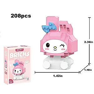 Lelcaesar Kawaii Mini Building Blocks Cute Anime Figures Toys Desk Accessories,Room Decoration,Cartoon Block Model Kit for Intelligence Education, Birthday Gift