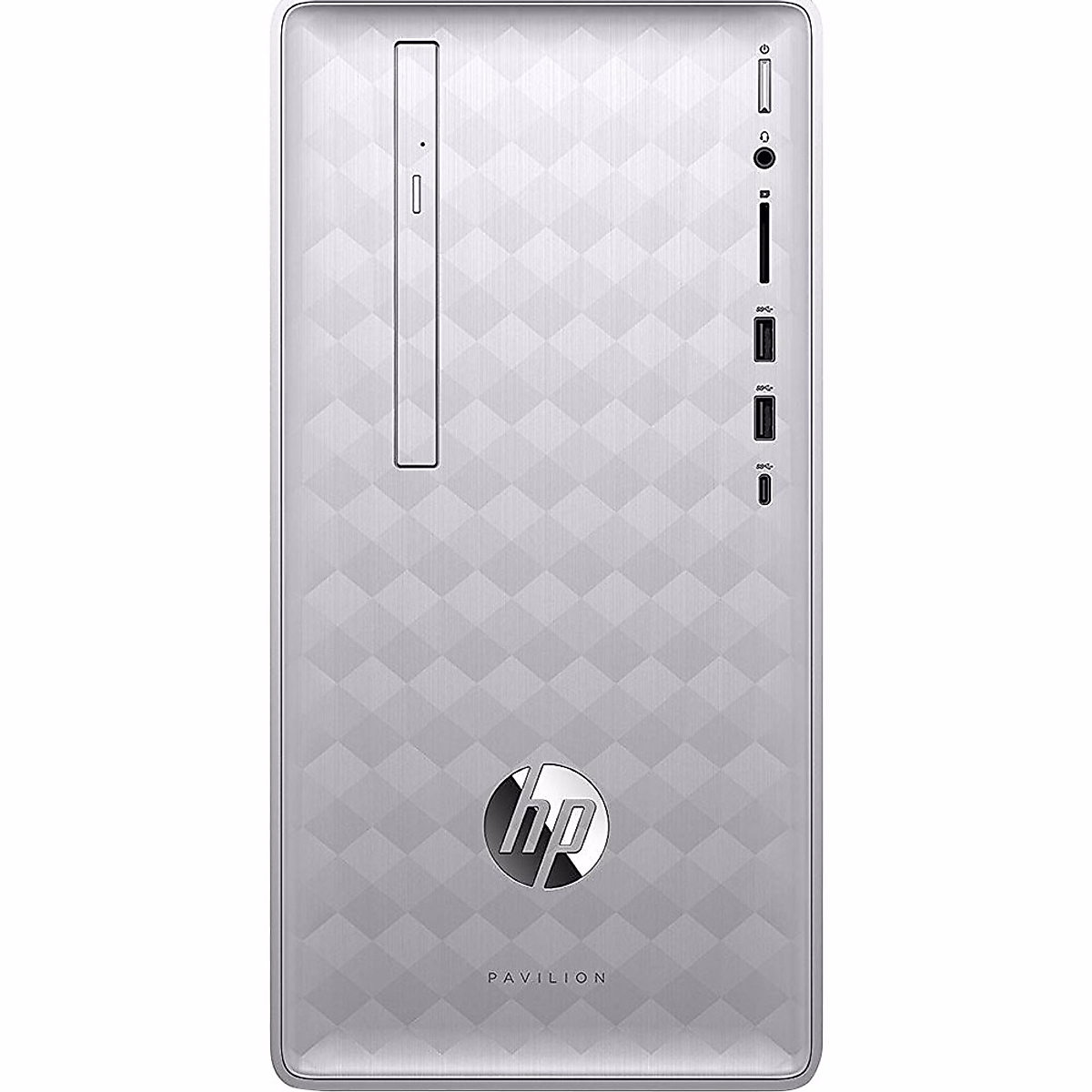 HP Pavilion Desktop Computer, AMD Ryzen 3 2200G, 4GB RAM, 1TB Hard Drive, Windows 10 (590-p0020, Silver)