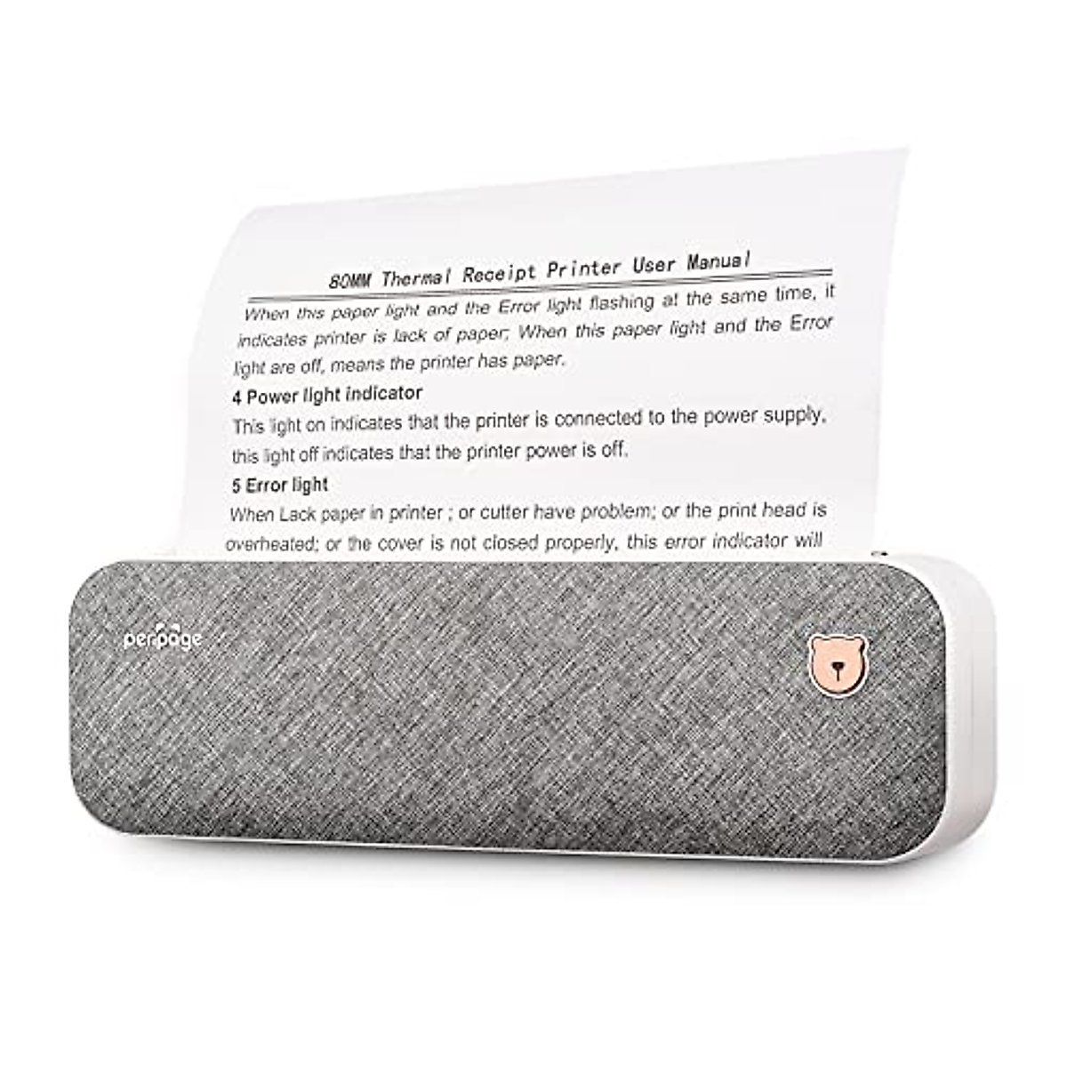 Bisofice PeriPage Portable Printer, A4 Wireless Bluetooth Travel Printer, Portable Thermal Printer Compatible with Android and iOS, Support 2''/3''/4'' Paper Width, Mobile Printer