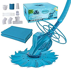 U.S. Pool Supply Octopus Professional Automatic Pool Vacuum Cleaner & Hose Set - Powerful Suction That Removes Swimming Pool Debris, Cleans Floors, Walls, Steps - Quiet Cleaning Side Climbing Sweeper