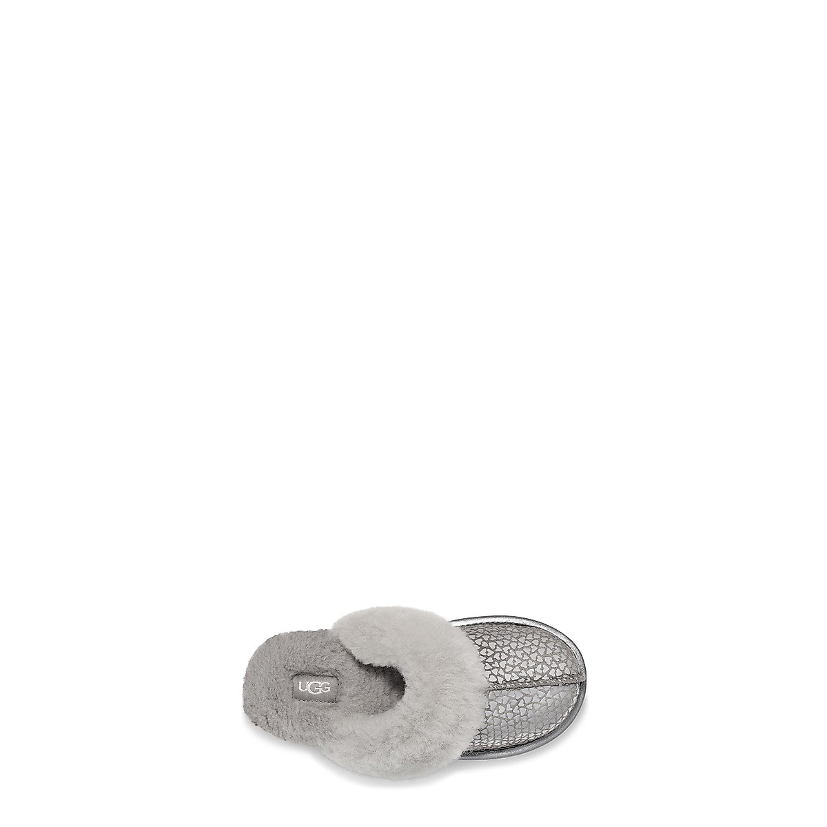 UGG Unisex-Child Cozy Ii Gel Hearts Slipper, Silver, 2 Little Kid