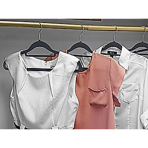 CRESNEL Velvet Hangers 50 Pack - Extra Strong to Hold Heavy Coat and Jacket - Non-Slip & Space Saving Design Excellent for Men and Women Clothes - Rotating Chrome Hook - Modern Gray Color