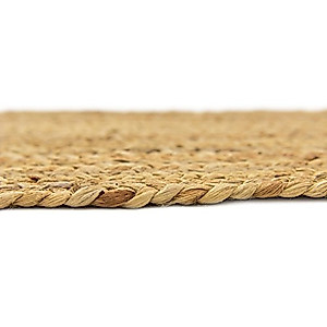 Unique Loom Braided Jute Collection Classic Quality Made Natural Hand Woven Area Rug (2' 0 x 3' 0 Rectangular, Natural)