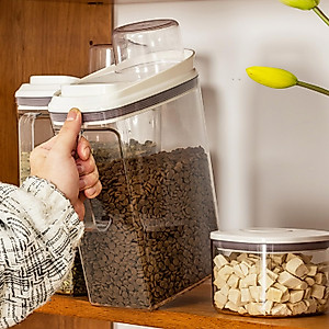 LivLab Cereal Container - 5Lbs Good Grips Airtight Rice Storage Bin Pet Food Dispenser with Lid + Measuring Cup Perfect for Pet Food & Kitchen Pantry Organization