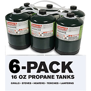 Propane Tank 6 Pack Fuel Cylinders 16oz | with Golden Lion Bonus