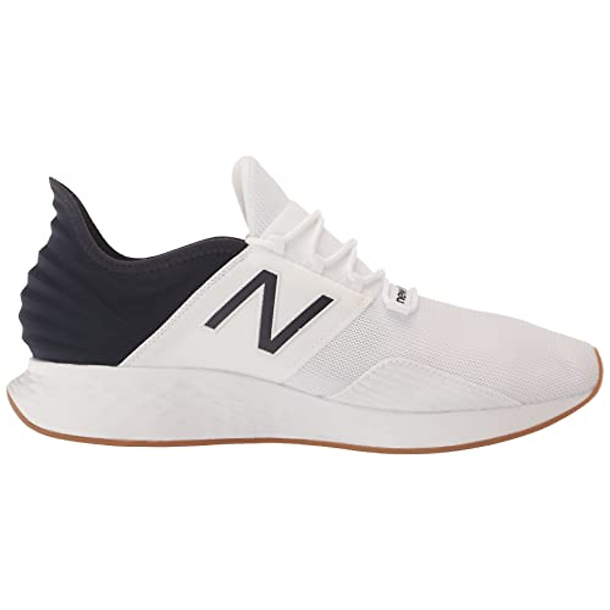 New Balance Men's Fresh Foam Roav V1 Running Shoe, White/Eclipse, 12