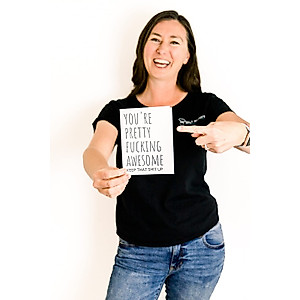 Oh Shirt and More LLC You're Pretty Fucking Awesome, Funny Thank you Card with envelope, Funny Sarcastic Encourage Thanks Greeting Card