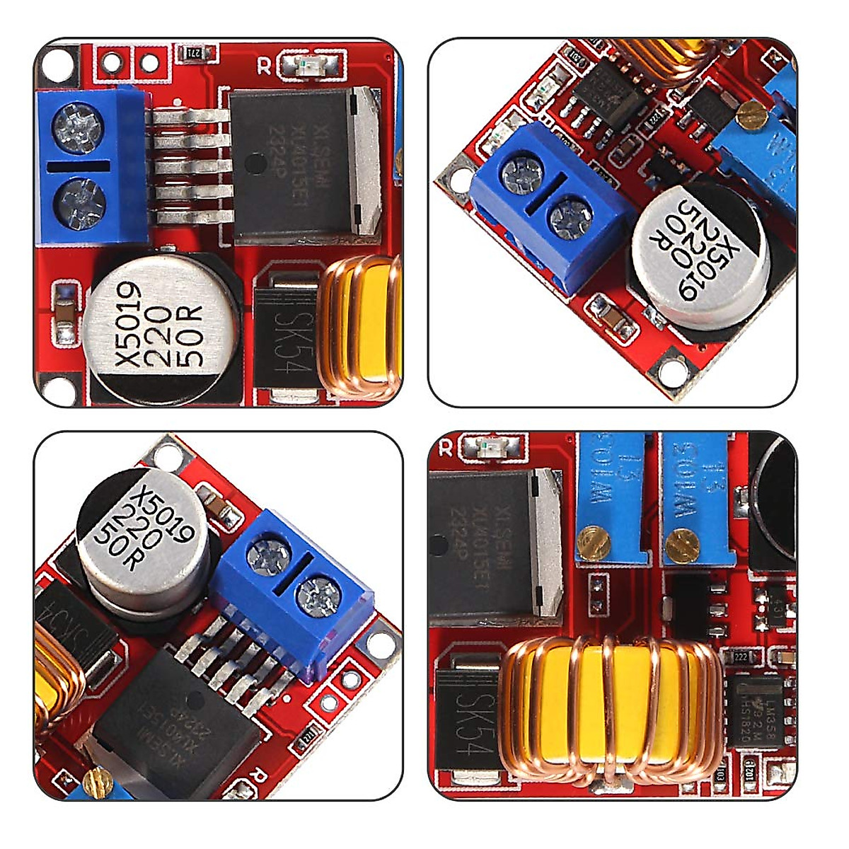4 Pack 5A DC-DC Adjustable Buck Converter, MELIFE XL4015 4-38V to 1.25-36V Step Down Power Supply Voltage Regulator Power Module