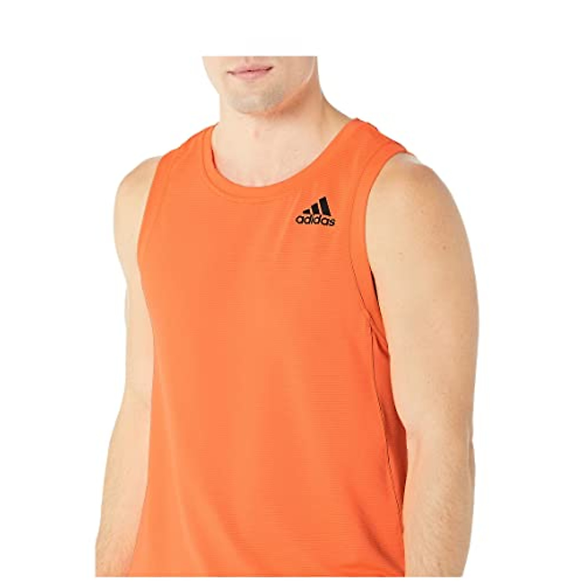 adidas mens AEROREADY 3-Stripes Tank Primeblue Screaming Orange Medium