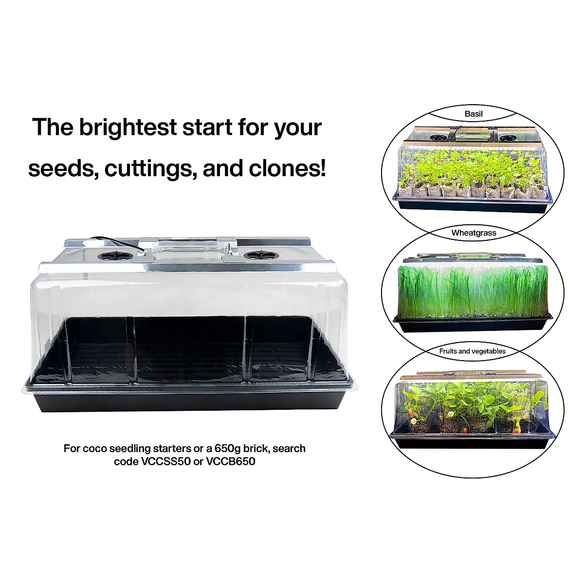 Viagrow Seedling Station Kit with LED Grow Light, Propagation Dome 4X Durable Propagation Tray