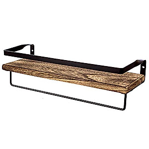 951 PRODUCTS Floating Shelves Wall Mounted Storage Shelves for Kitchen, Bathroom, Set of 2 Carbonized Black