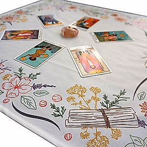 Kitchen Witch Herbology: Tarot Cloth for Any Tarot Cards, 24 inches by 24 inches, Large (White)