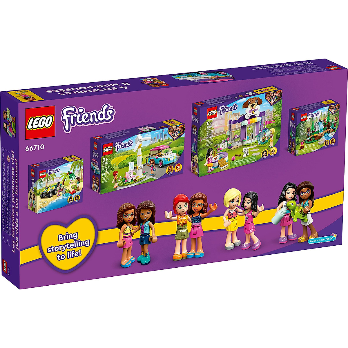 LEGO Friends Friends 66710 4-in-1 Building Toy Gift Set: Doggy Day Care, Turtle Protection Vehicle, Forest Waterfall and Olivia's Electric Car (66710)