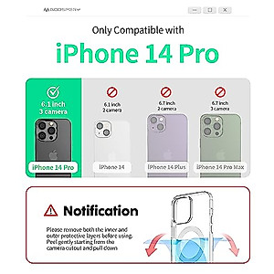 GOOSPERY Clear Bumper Case with Magsafe Magnetic Card Holder Compatible with iPhone 14 Pro, Shockproof Phone Cover with Reinforced Inner Corners, Clear