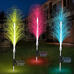 RWNXKARN Solar Garden Lights Waterproof 3 PCS, Solar Flower Lights Outdoor Decorations, Solar Yard Decorative Colorful, Solar Stake Landscape Tree Light for Patio Lawn Pathway Party Xmas Decor