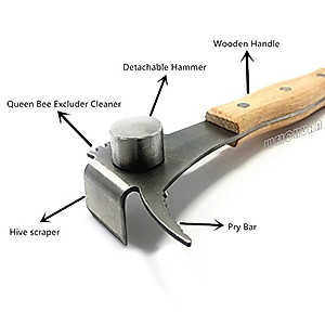WEICHUAN Multifunction Hive Scraper Tool with Wooden Handle - Beekeeping Equipment Bee Hive Hand Tool Beekeeper Tool
