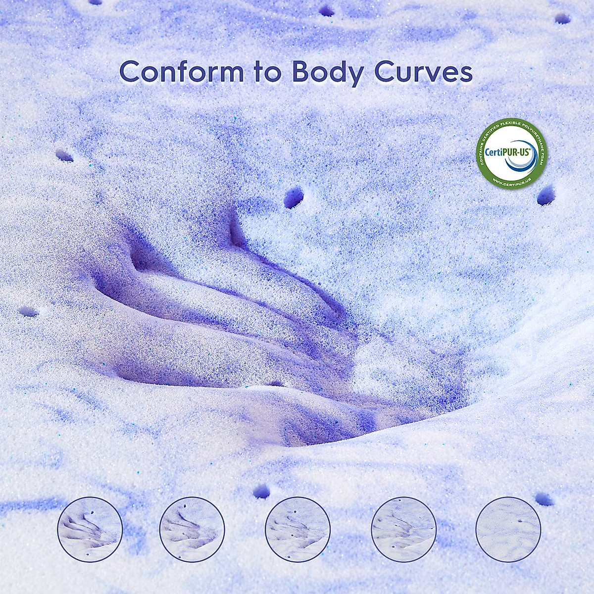 ELEMUSE 3 Inch Ventilated Design Memory Foam California King Mattress Topper,Cooling Gel Infused Swirl Foam Pad for Pressure Relief Back Pain,Bed Topper for Body Support, CertiPUR-US Certified