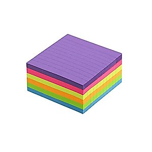 Early Buy Lined Sticky Notes with Lines 4x4 Self-Stick Notes 6 Bright Color 6 Pads, 70 Sheets/Pad