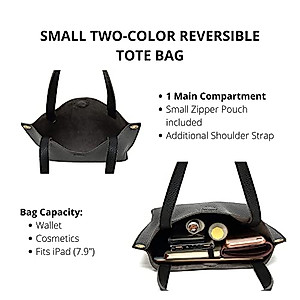 Scarleton Leather Tote Bag for Women, Womens Purses and Handbags, Reversible Tote Bags for Women, Purses for Women, H184220190103 - Black/Grey