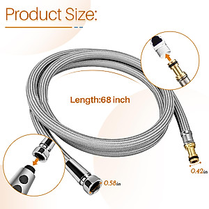 Kitchen Faucet Pull Down Hose 150259 for Moen Faucet Replacement Part 150259 Hose, Faucet Part 187108 Kitchen Sink Hose Compatible with Moen Pull Down Sprayer