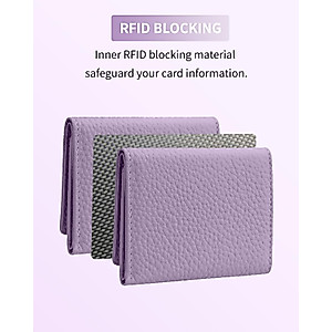 Karmiir RFID Blocking Leather Wallet for Women – Compact Slim Design with Easy-Access Coin Pouch, Cash and Card Slots, Pocket-Friendly Minimalist Wallet, Ideal for Everyday Use (Light Purple)