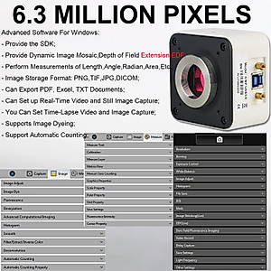 KOPPACE 153X-1530X Electron Metallographic Microscope Light and Dark Field Lens 6.3 Million Pixels Measuring Camera